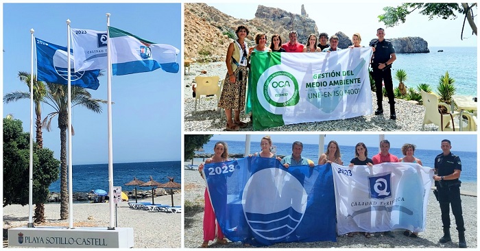 La playa del Sotillo en Castell de Ferro iza la bandera azul que ...